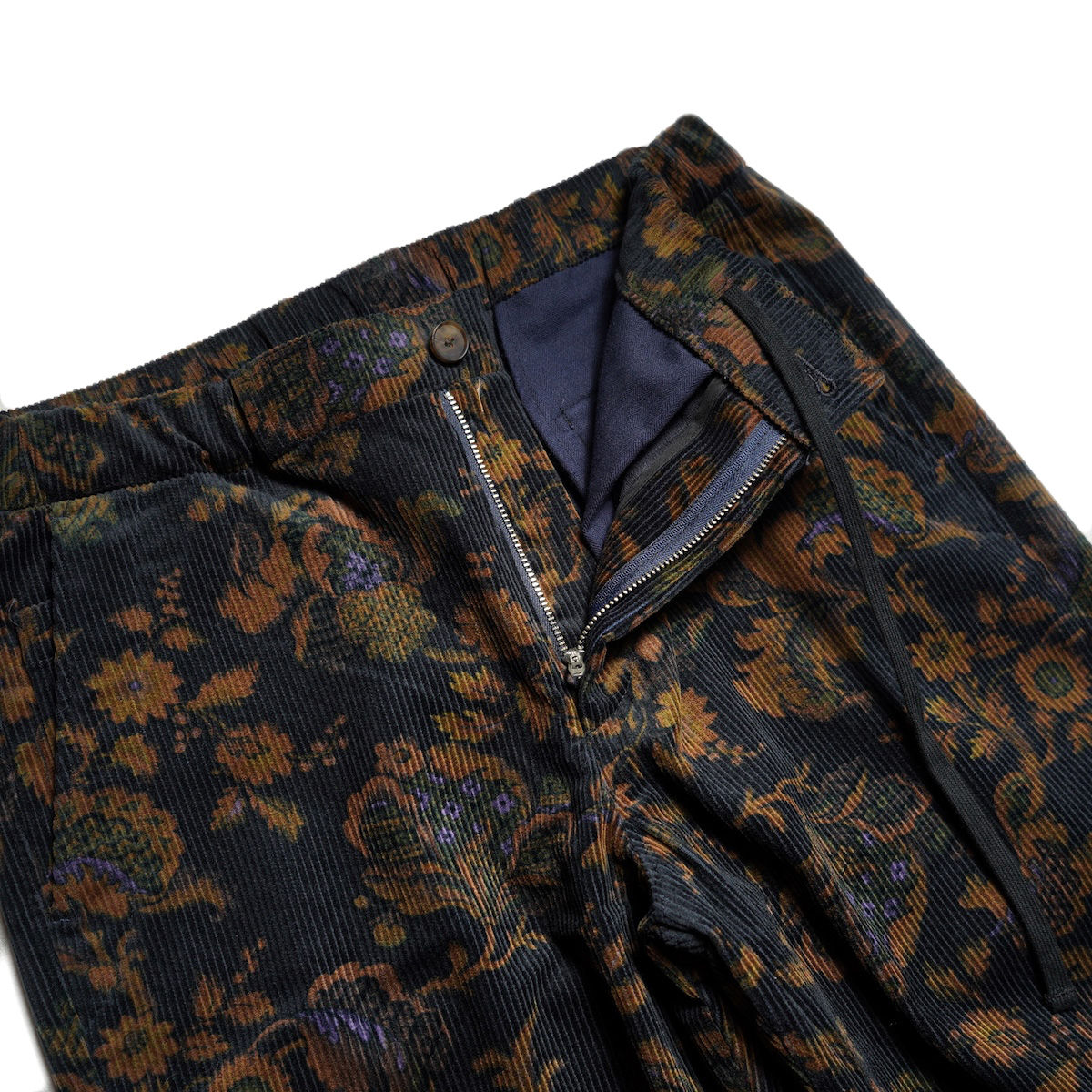 BRENA / Draw String Pants - 8W Botanical Print Cole (Navy)